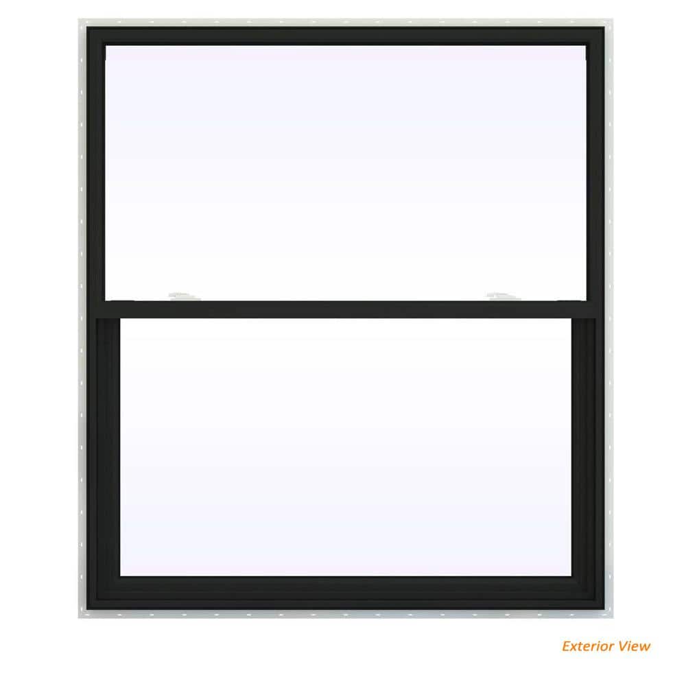 JELD-WEN 48 in. x 48 in. V-2500 Series Bronze Exterior/White Interior ...