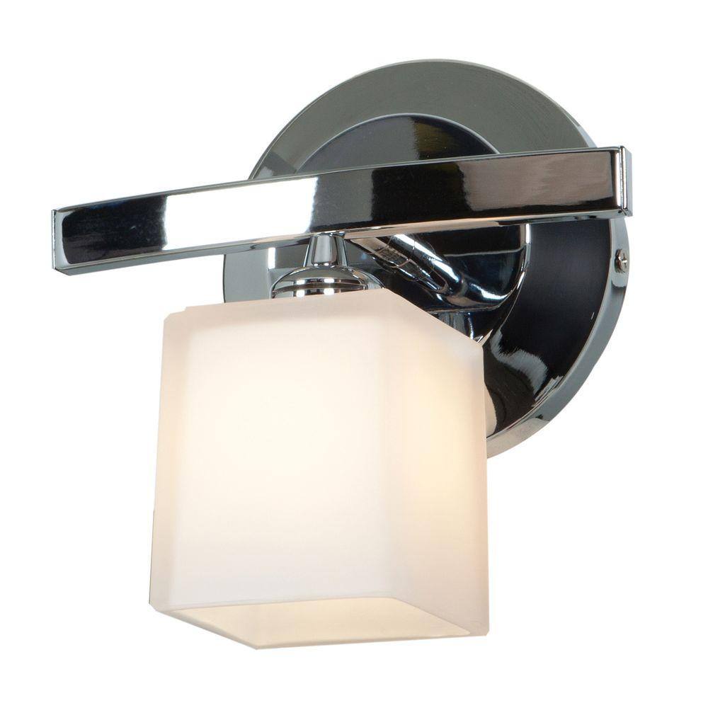 Access Lighting Sydney 1-Light Chrome Vanity Light with Opal Glass ...