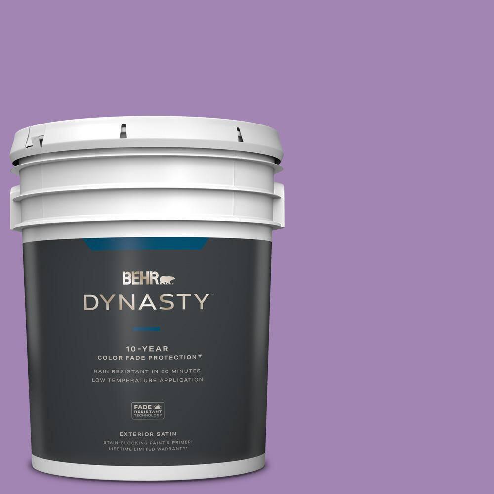 BEHR DYNASTY 5 gal. #660B-6 Daylight Lilac Satin Enamel Exterior Stain ...