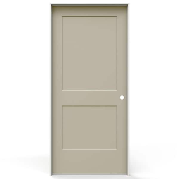 JELD-WEN 36 in. x 80 in. Monroe 2 Panel Left-Handed Hollow Core Desert ...