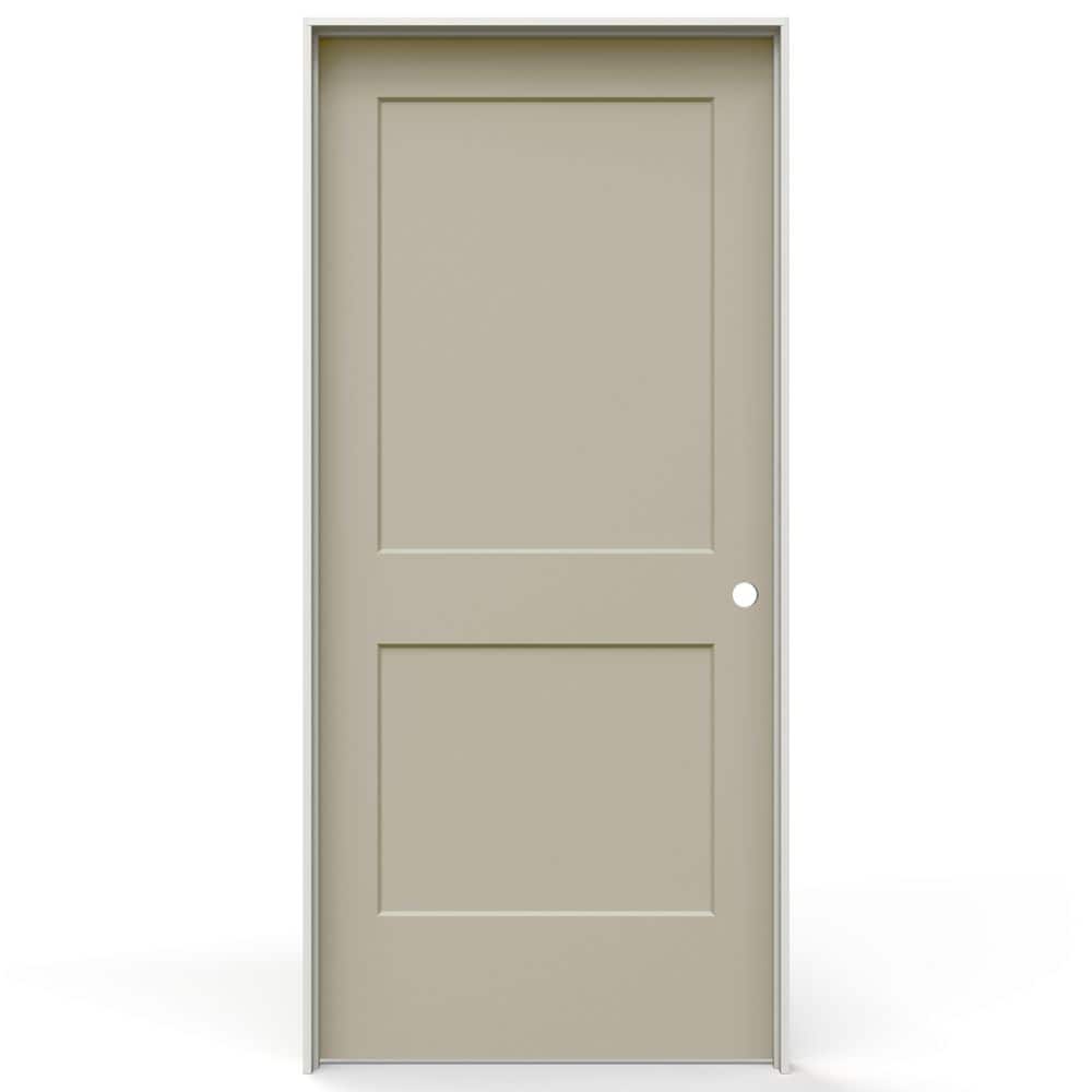 JELD-WEN 36 in. x 80 in. Monroe 2 Panel Left-Handed Solid Core Desert ...
