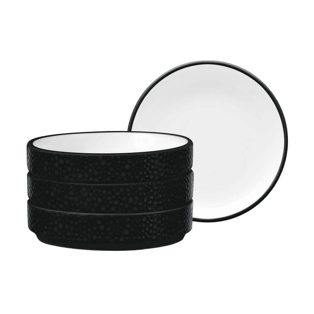 Noritake Colortex Stone Black 3.75 in. Porcelain Mini Plates,, (Set of ...