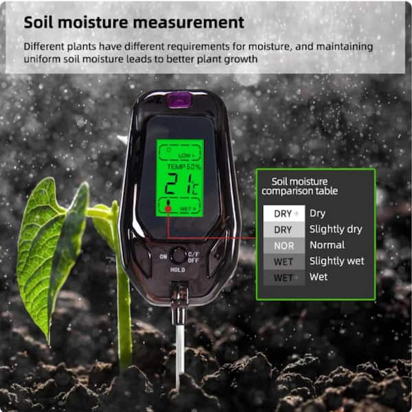 Misopily 5-in-1 Digital Soil Moisture Meter, Soil Tester, PH, Sunlight ...