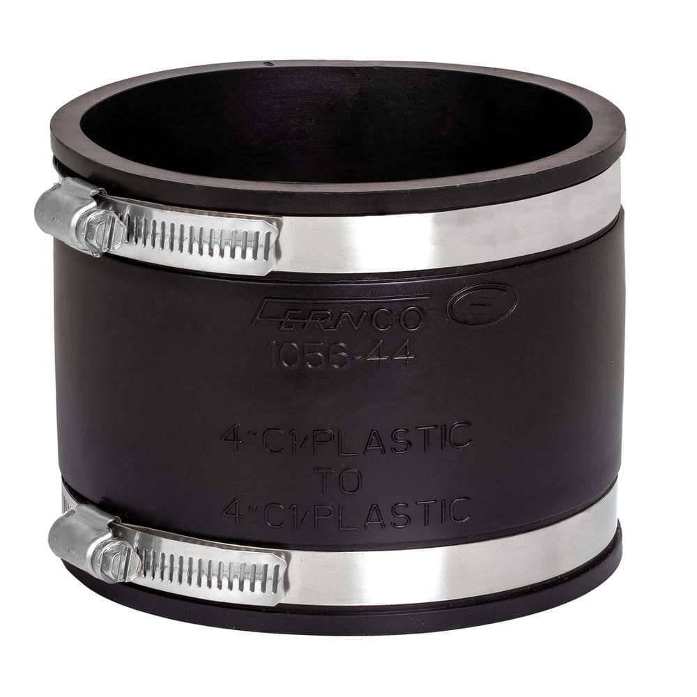 Fernco 4 in. x 4 in. PVC DWV Mechanical Flexible Coupling P1056-44 ...