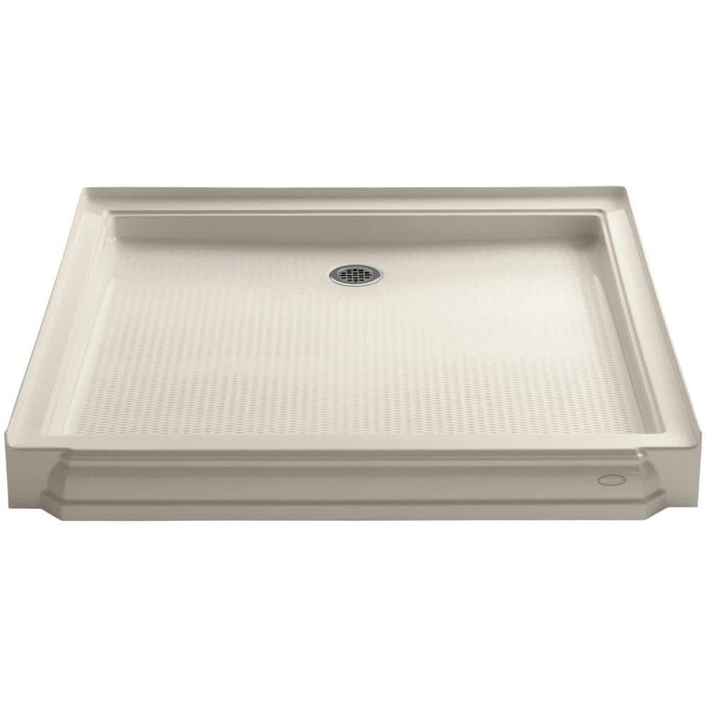 KOHLER Memoirs 48 in. x 48 in. Single Threshold Shower Base in Almond-K ...