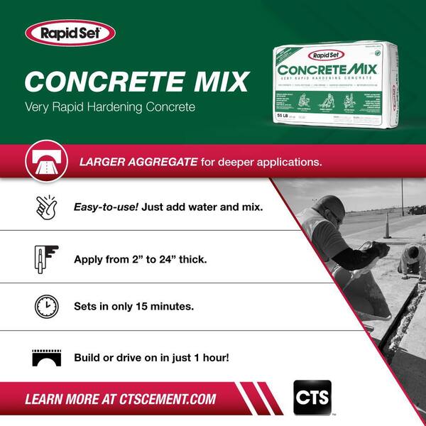 Rapid Set 60 lbs. High-Performance, Rapid-Hardening Concrete Mix ...