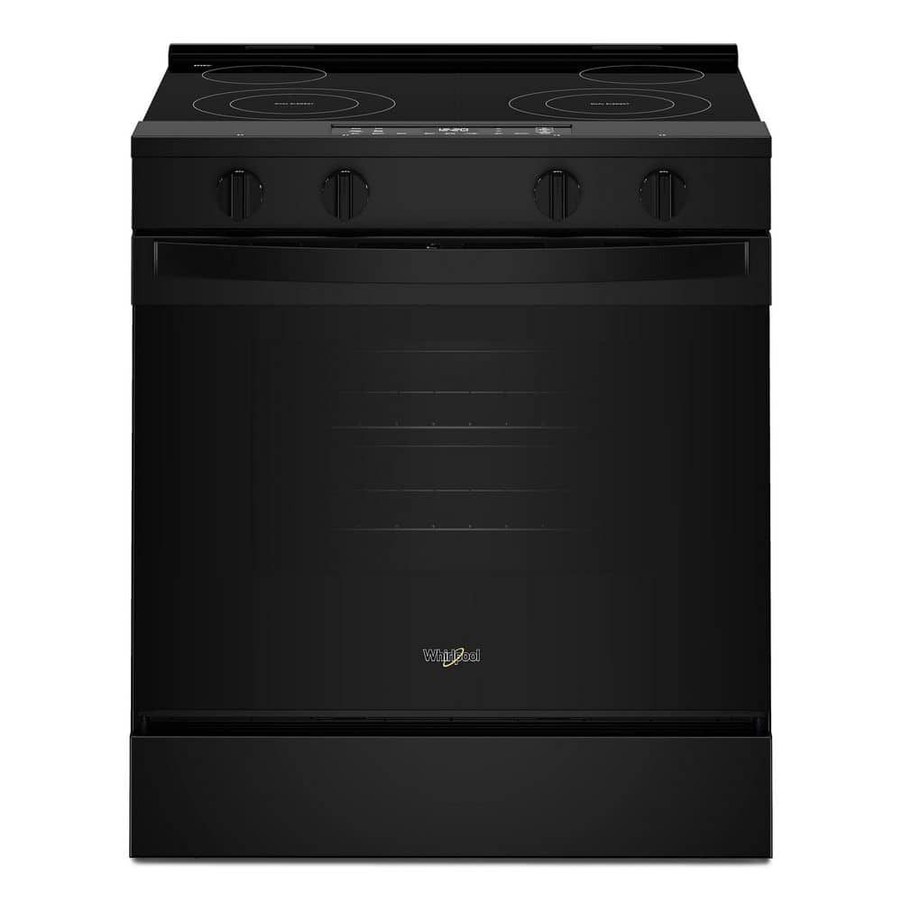 Whirlpool 30 in. 4-Element Slide-In Electric Range in Black with No ...