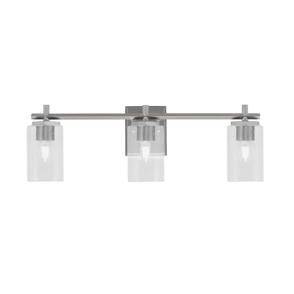 Bridgewater 25 in. 3 Light Vanity Light Graphite with 4 in. Clear ...