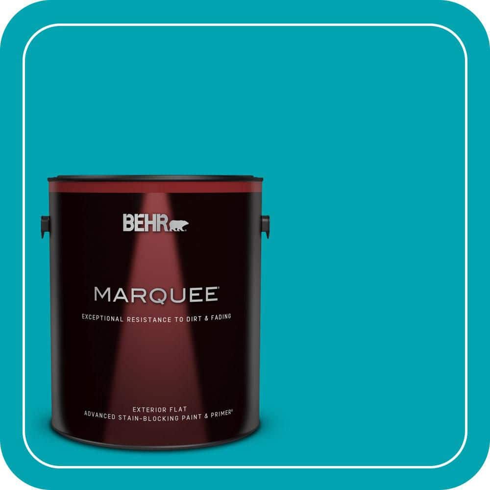 BEHR MARQUEE 1 gal. #510B-6 Blue Jewel Flat Exterior Paint & Primer ...