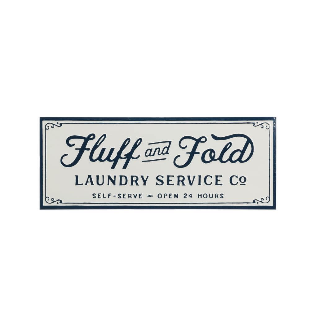 Storied Home "Fluff and Fold" Metal Decorative Sign DF2073 - The Home Depot