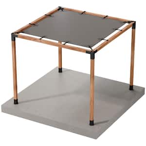 Outdoor Accents 10 ft. x 10 ft. Gray Sunshade, Post Bases, Connectors ...