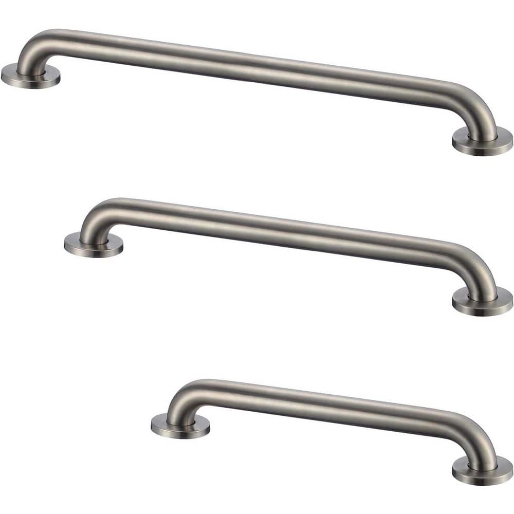 Wudkey 18 in. 36 in. 42 in. Stainless Steel Grab Bar Set, Grab Bar ...
