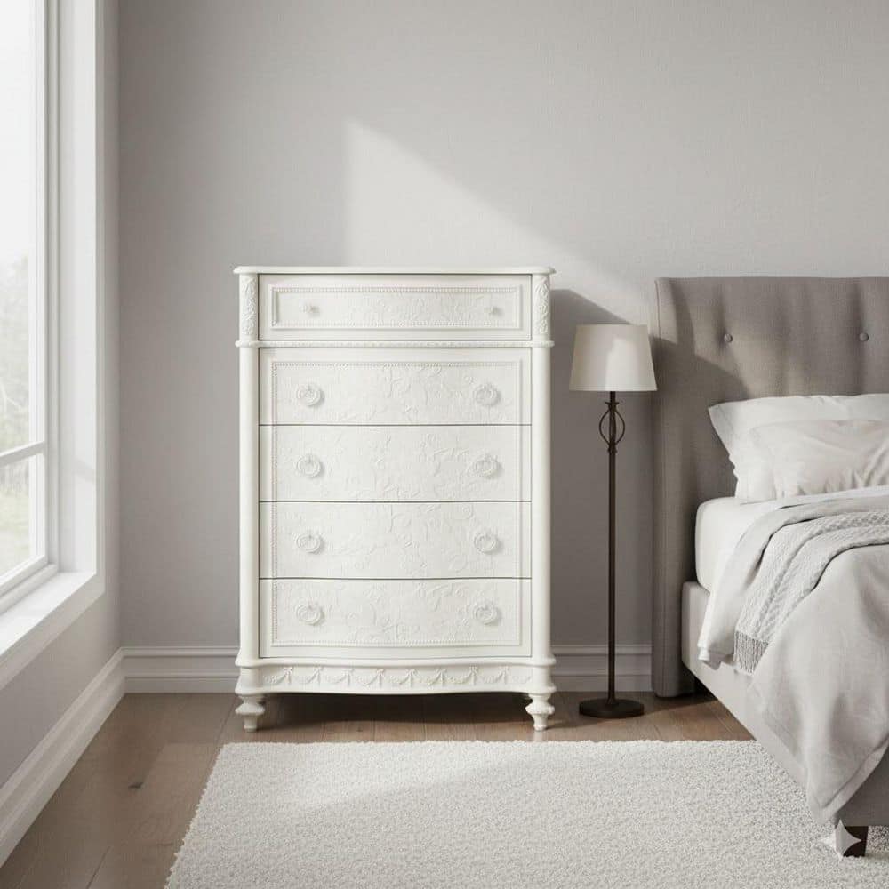 Home Imports Emporium 52 in. H Ivory 5- Drawer 35 in. W Chest of ...