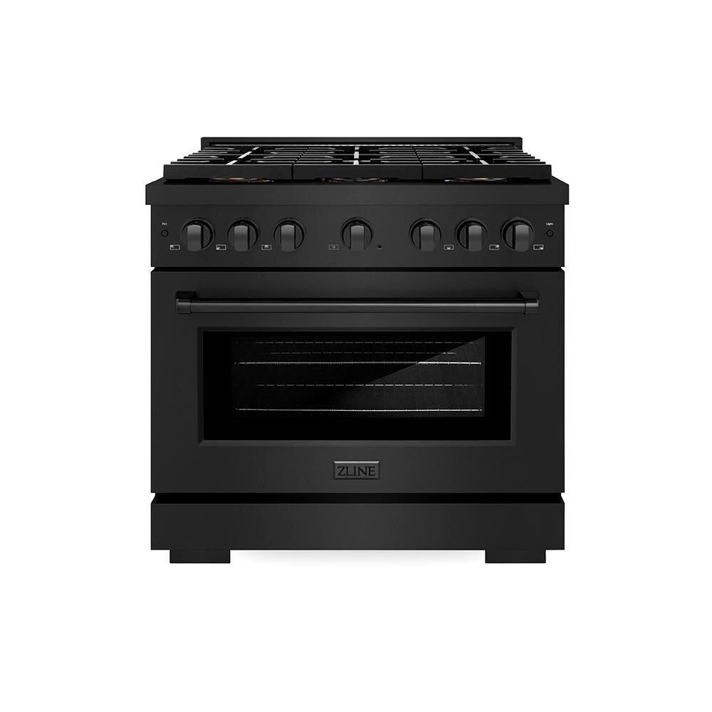 ZLINE Kitchen and Bath 36 in. 5.2 cu. ft. Paramount Gas Range with 6 ...