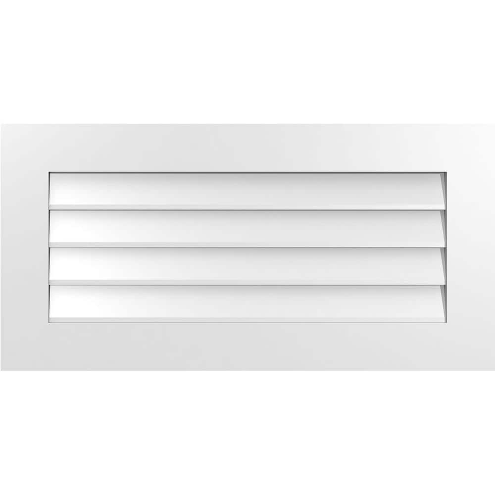 Ekena Millwork 36" x 18" Rectangular White PVC Paintable Gable Louver ...