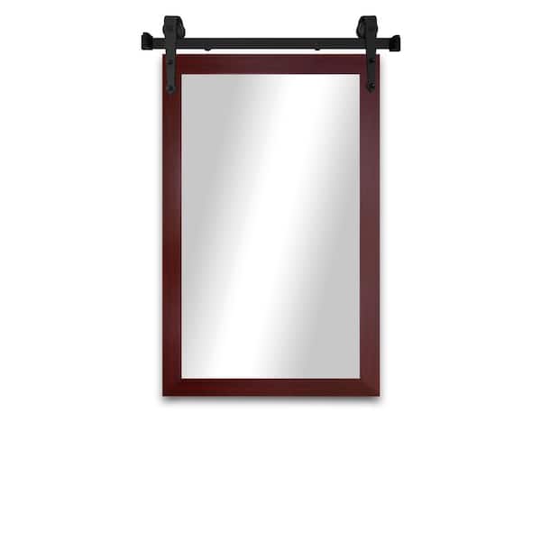 Rayne Mirrors (33 in. W x 52 in. H) Dark Mahogany Modern Rustic ...