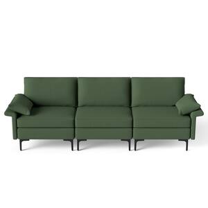 Costway 97 in. W Square Arm 4-Piece Suede Modular Sectional Sofa in ...