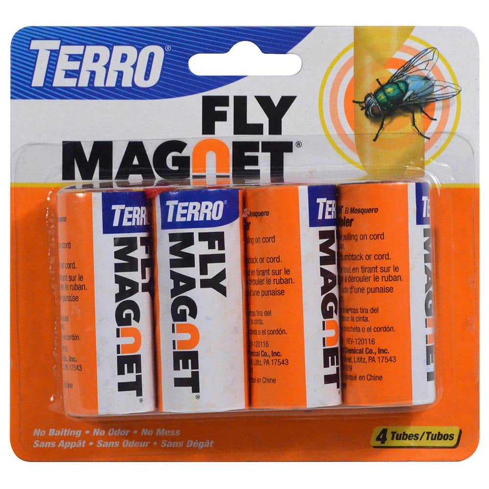 TERRO Fly Magnet Sticky Paper Fly Trap (4-Count) T510 - The Home Depot