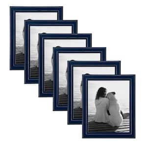 DesignOvation Kieva 8 in. x 10 in. Navy Blue Picture Frame (Set of 6 ...