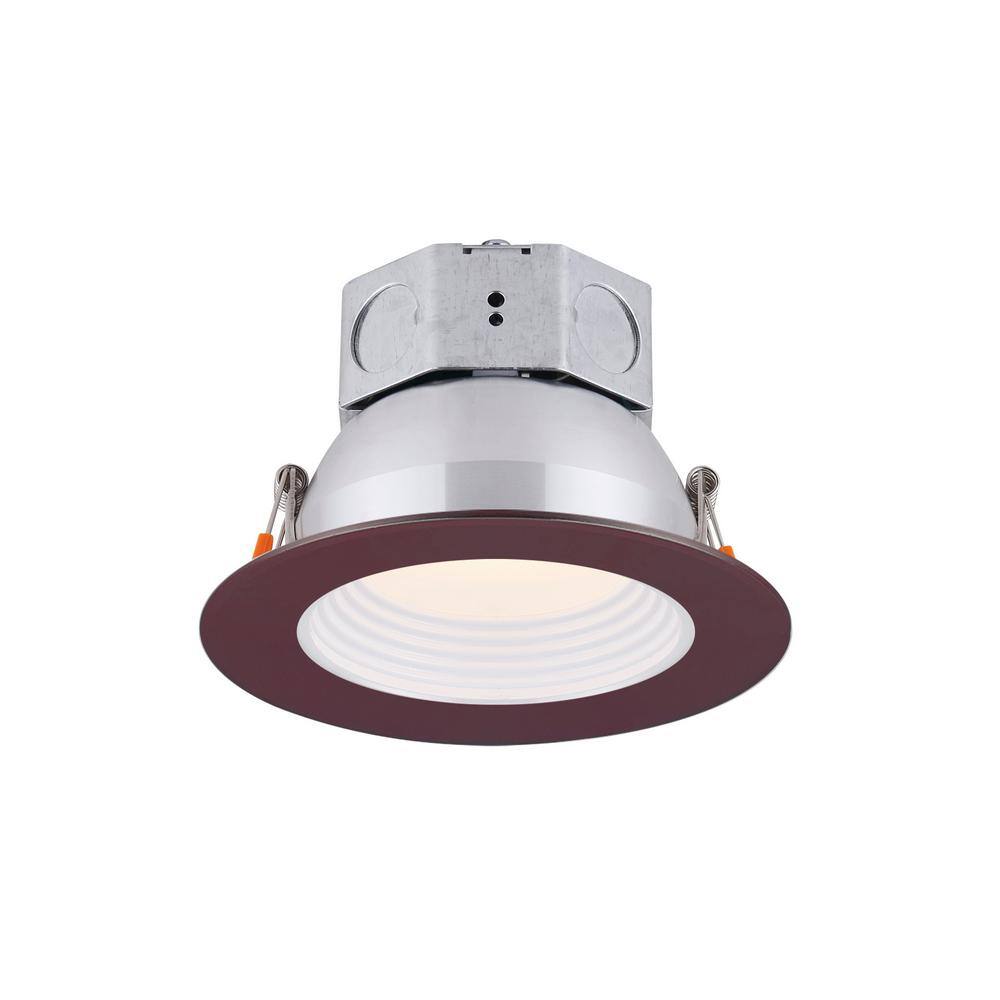 4 in. Bronze New Construction IC Rated Recessed Integrated LED Kit LED ...