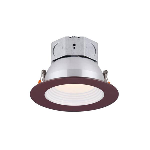 4 in. Bronze New Construction IC Rated Recessed Integrated LED Kit LED ...