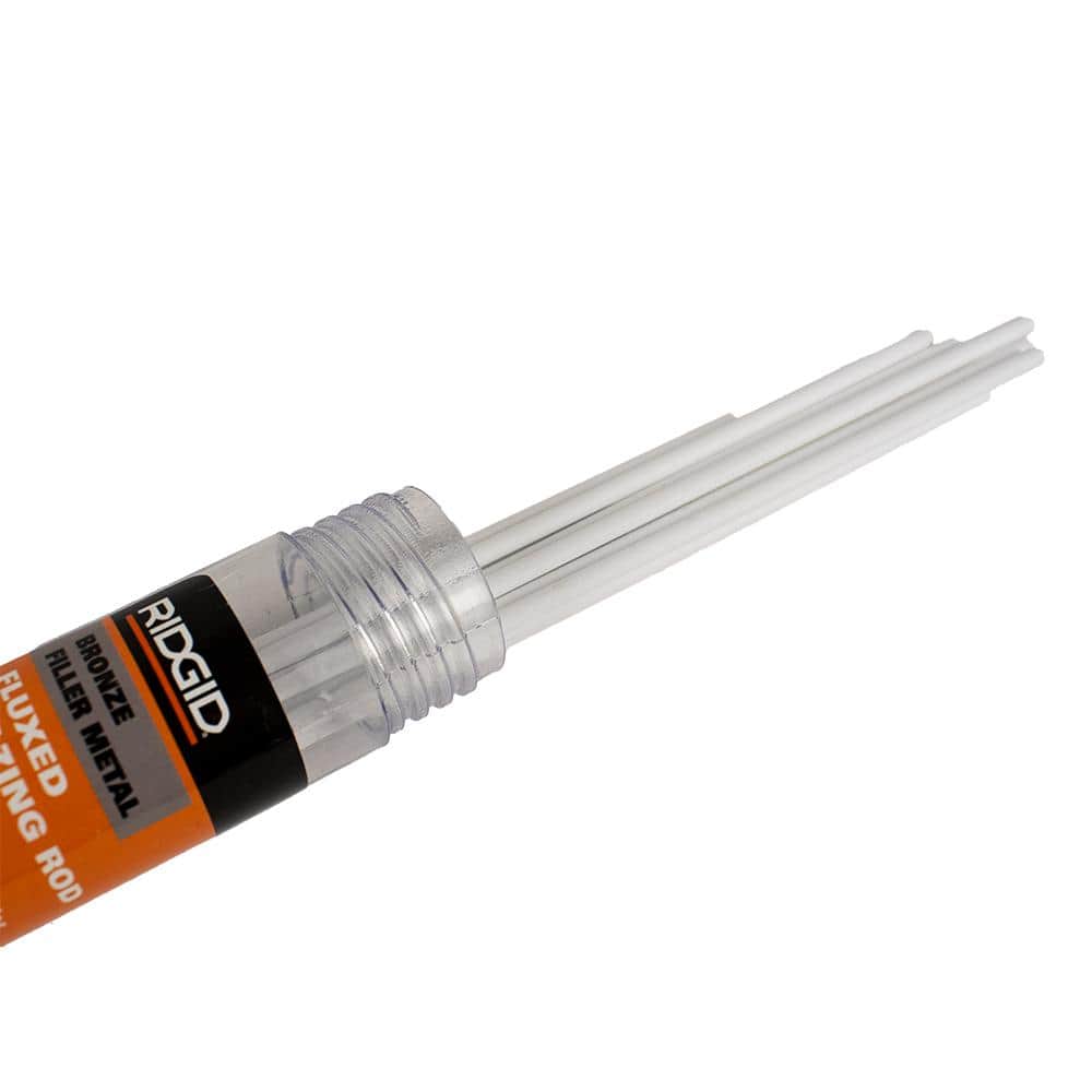 RIDGID 3/32 in. x 18 in. 10 Rods Flux Coated, Low Fume Bronze Brazing ...