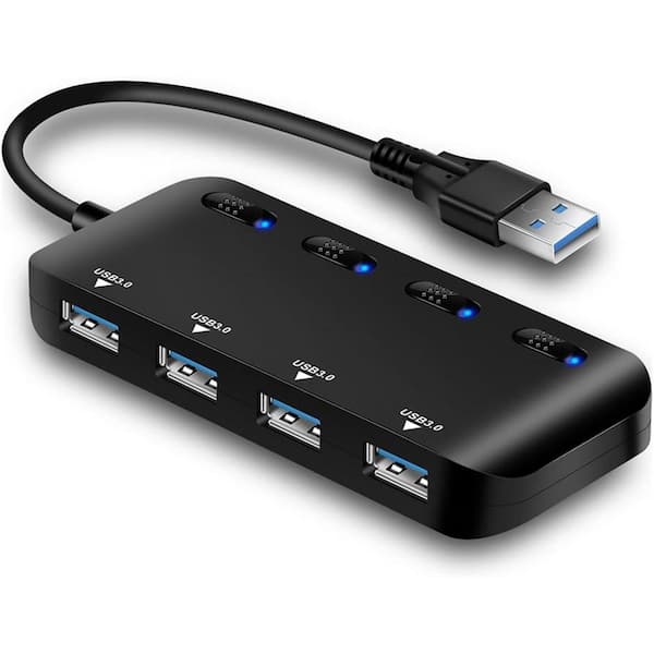 Lukyamzn Ultra Slim USB 3.0 Hub Splitter Extender 4 Port with ...