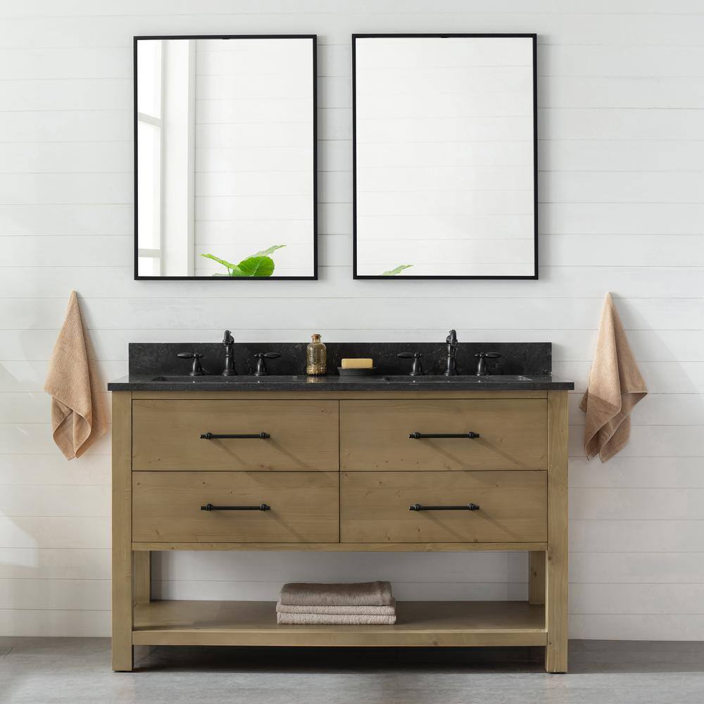 SUDIO Windwood 54 in. W x 22 in. D x 34 in. H Double Sink Bath Vanity ...