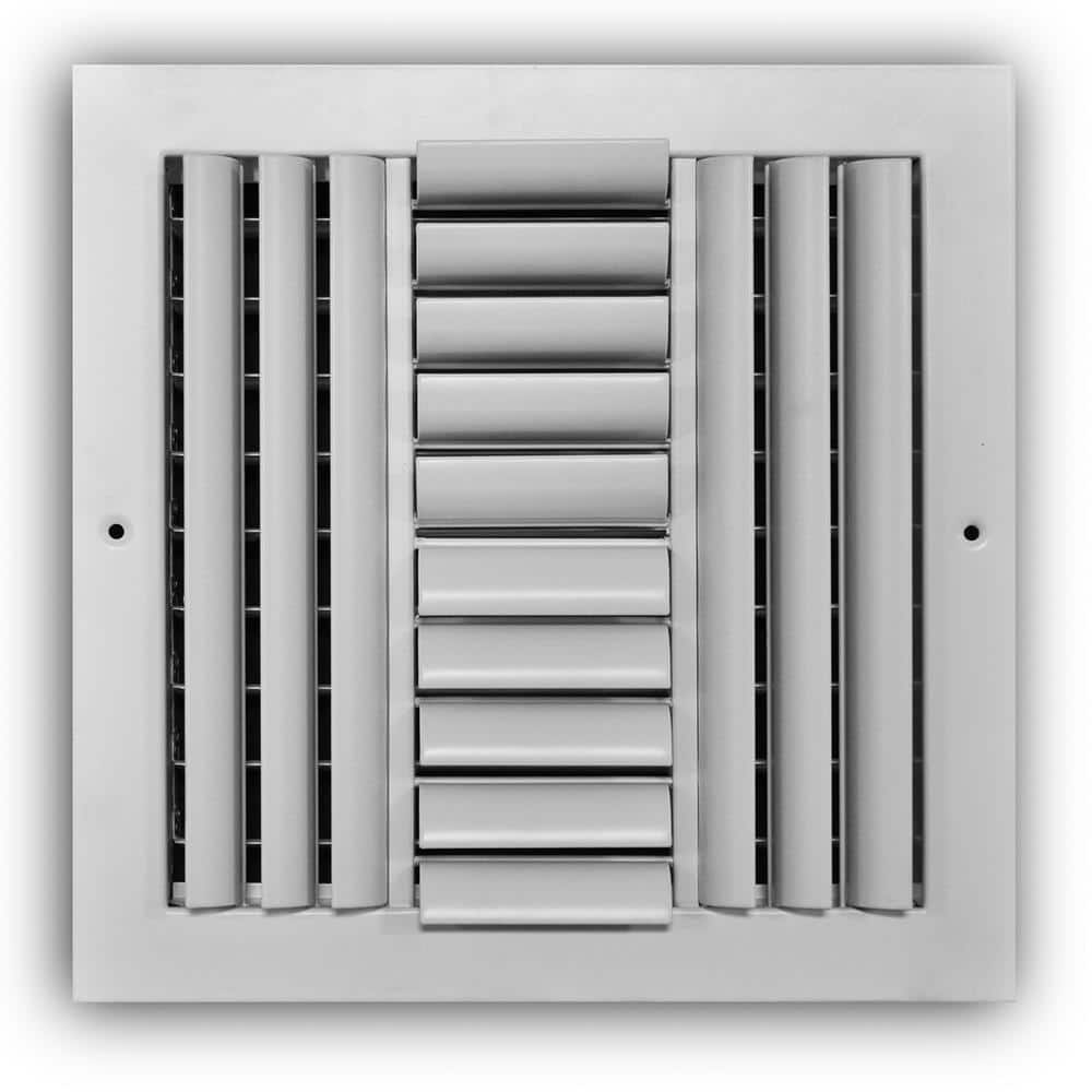 Everbilt 10 in. x 10 in. 4-Way Aluminum Adjustable Curved Blade Wall ...