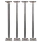 PIPE DECOR 1 in. x 1 ft. L Black Steel Pipe Flange Table Leg Kit (Set ...
