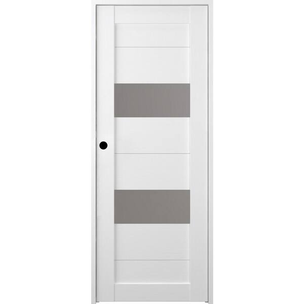 Belldinni Berta 32" x 95.25" Right-Hand Frosted Glass Bianco Noble ...