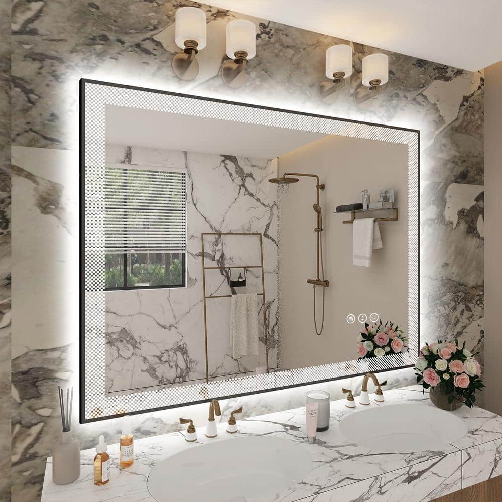 Apmir 48 in. W x 36 in. H Rectangular Framed Checkerboard LED Lighted ...