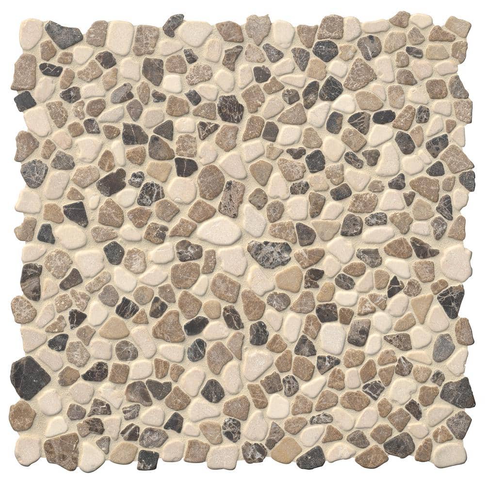 MSI Take Home Sample - Mix Marble Pebbles 4 in. x 4 in. Textured Marble ...