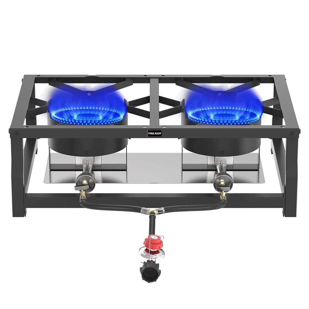 FIRE RIOT 100,000 BTU Portable Propane 2-Burner Outdoor Cooker ...
