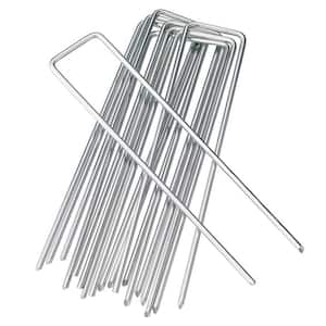 .N/A 6 in. Galvanized Steel U-Shaped Garden Stakes for Landscaping and ...
