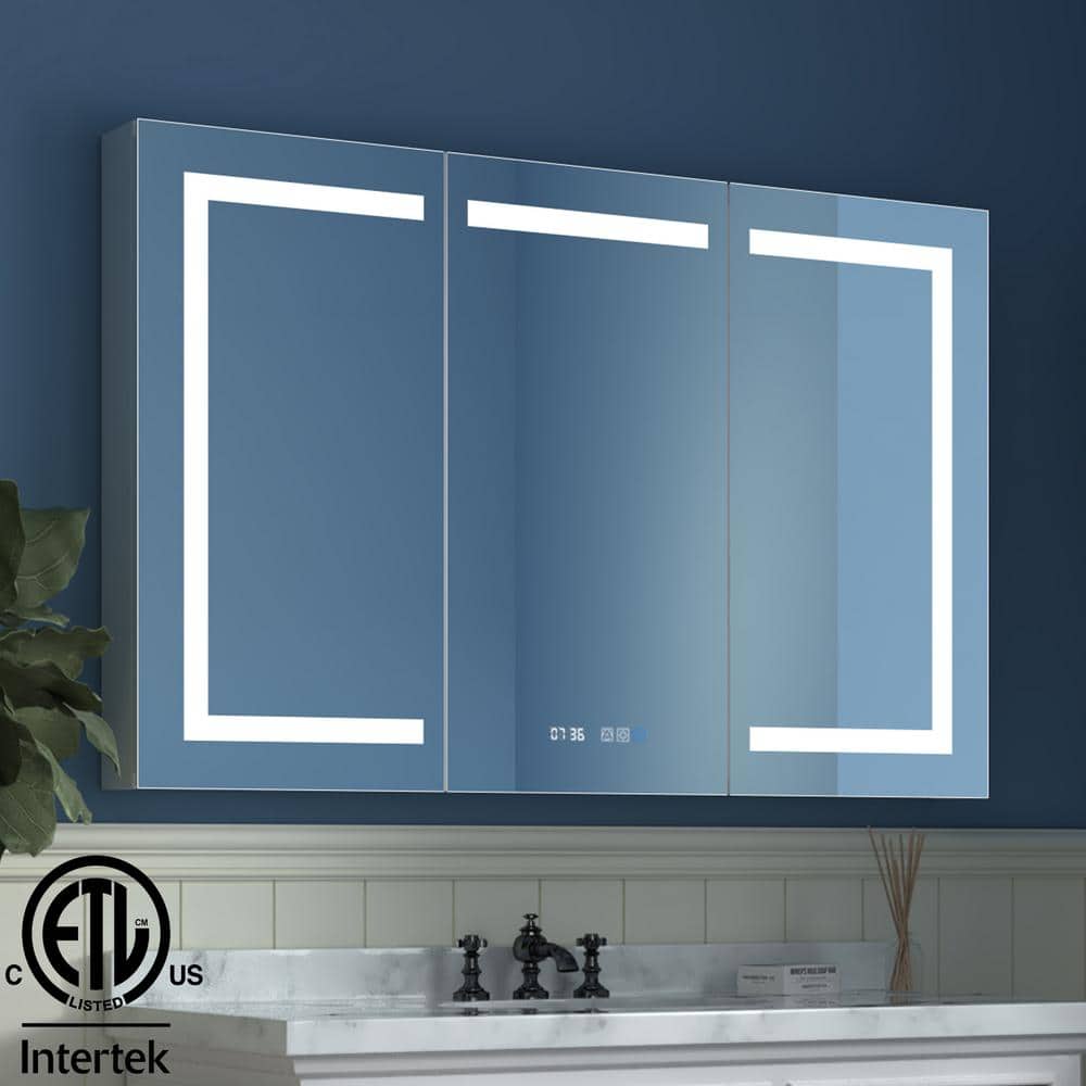 ExBrite 48 in. W x 32 in. H Rectangular Silver Aluminum Recessed ...