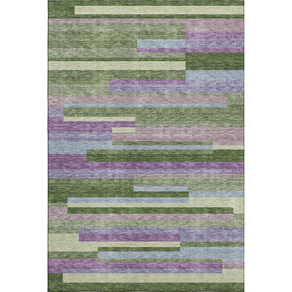 Addison Rugs Mayfield Premium Machine Washable Abstract AMF956 Cactus 2 ...