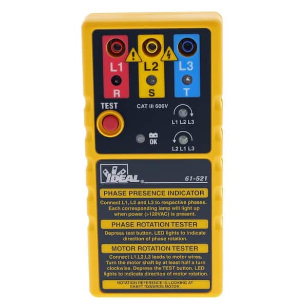 IDEAL 3-Phase/Motor Rotation Tester 61-521 - The Home Depot