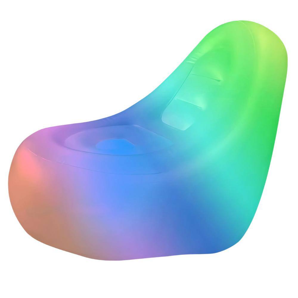 Angel Sar Polyvinyl Chloride Air Sofa, Inflatable Lounge Chair with LED ...