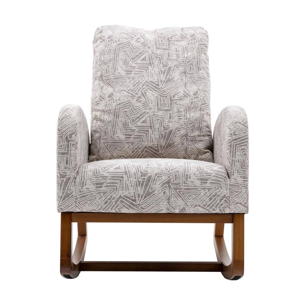 ATHMILE Geometry Blue Fabric Rocking Chair (Set of 1) CCW39536146 - The ...