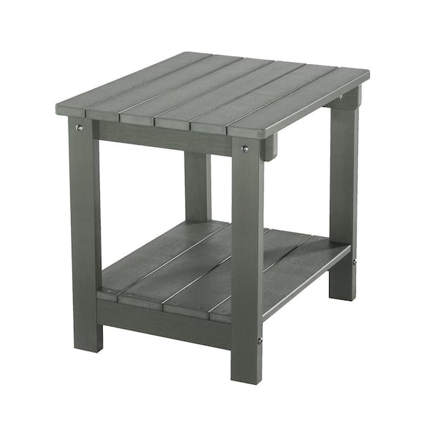 Sudzendf Gray Plastic Outdoor Patio Side Table, Coffee Table ...