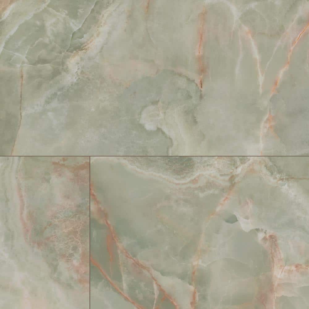 MSI Take Home Tile Sample-Aura Green 4 in. x 4 in. Polished Porcelain ...