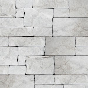 Bedrosians Jumbo Ledger 8 in. x 22 in. Slate Wired Mesh in Malibu White ...