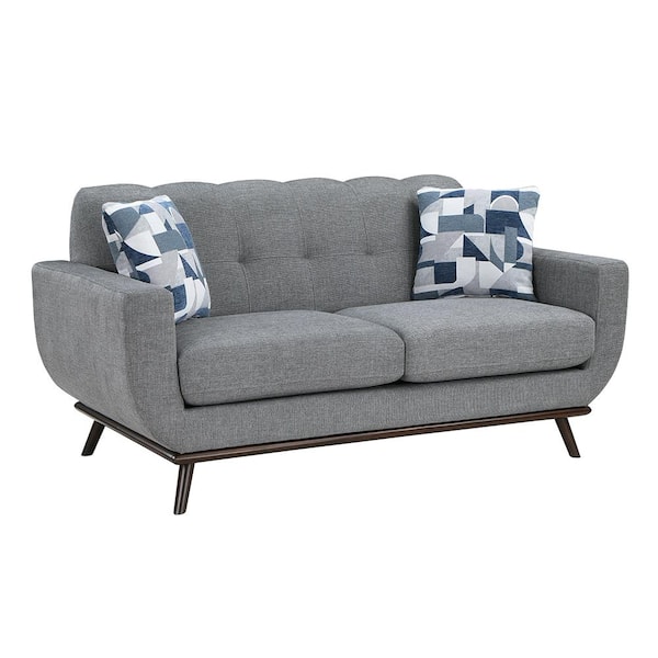 Lazzara Salina 70 in. W Gray Chenille Loveseat 8341GY-2RV - The Home Depot