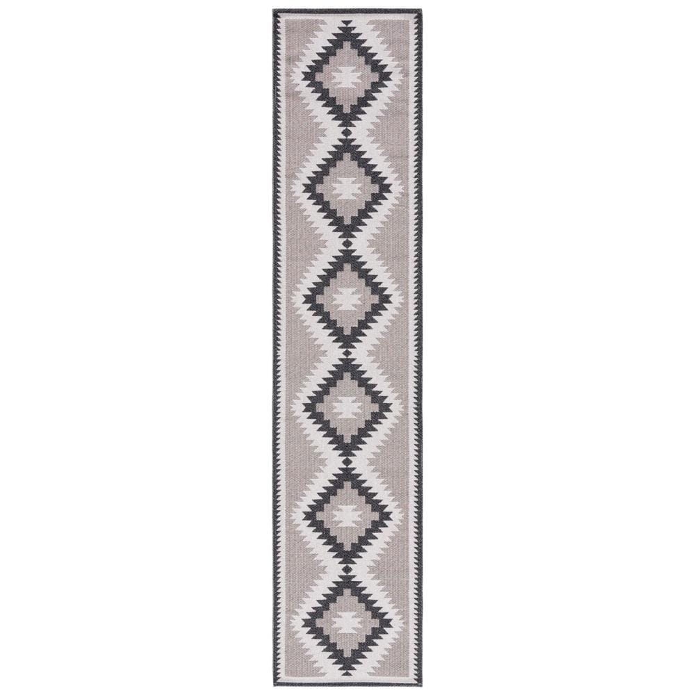 SAFAVIEH Augustine Beige/Black 2 ft. x 7 ft. Border Oversized Diamond ...