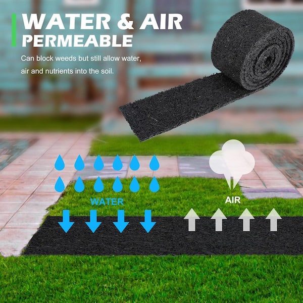 Oyezvary 140 in. x 5.5 in. Recycled Rubber Mulch Roll for Landscaping ...