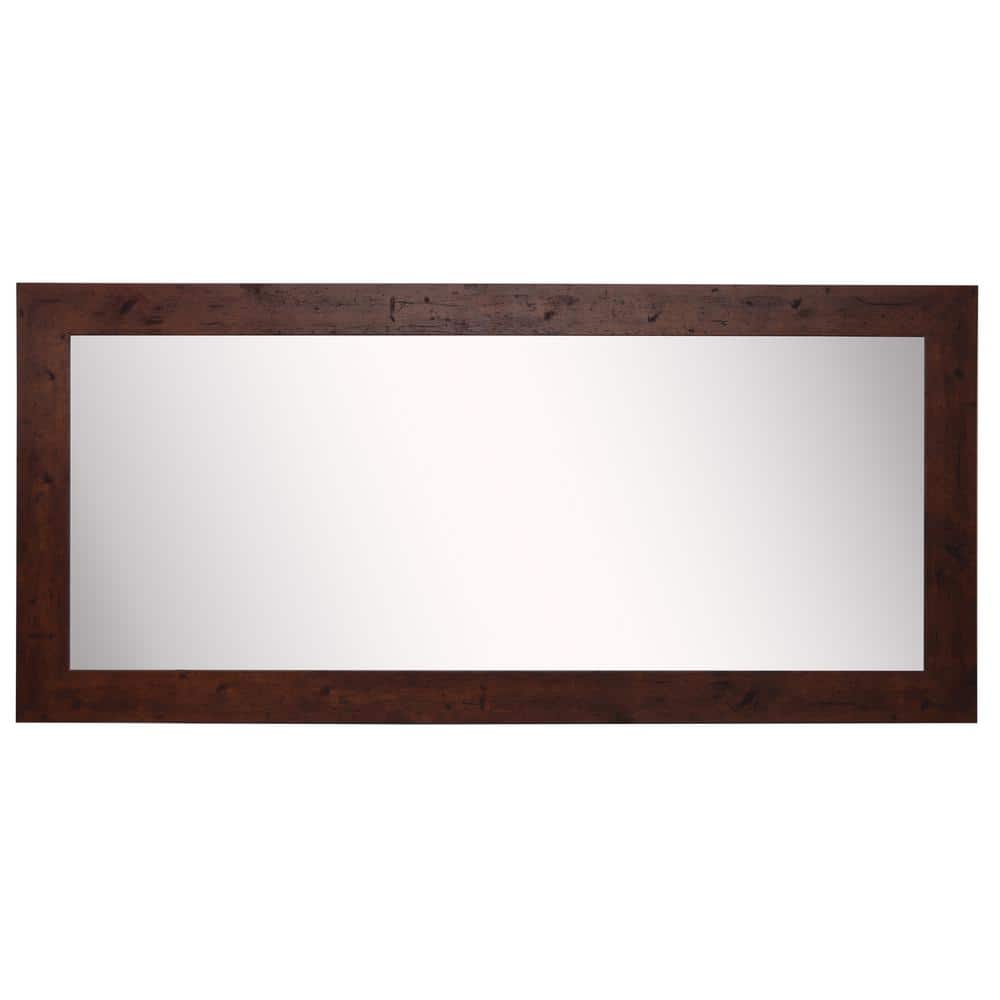 Oversized Rectangle Dark Walnut Classic Mirror (78 in. H x 39 in. W ...