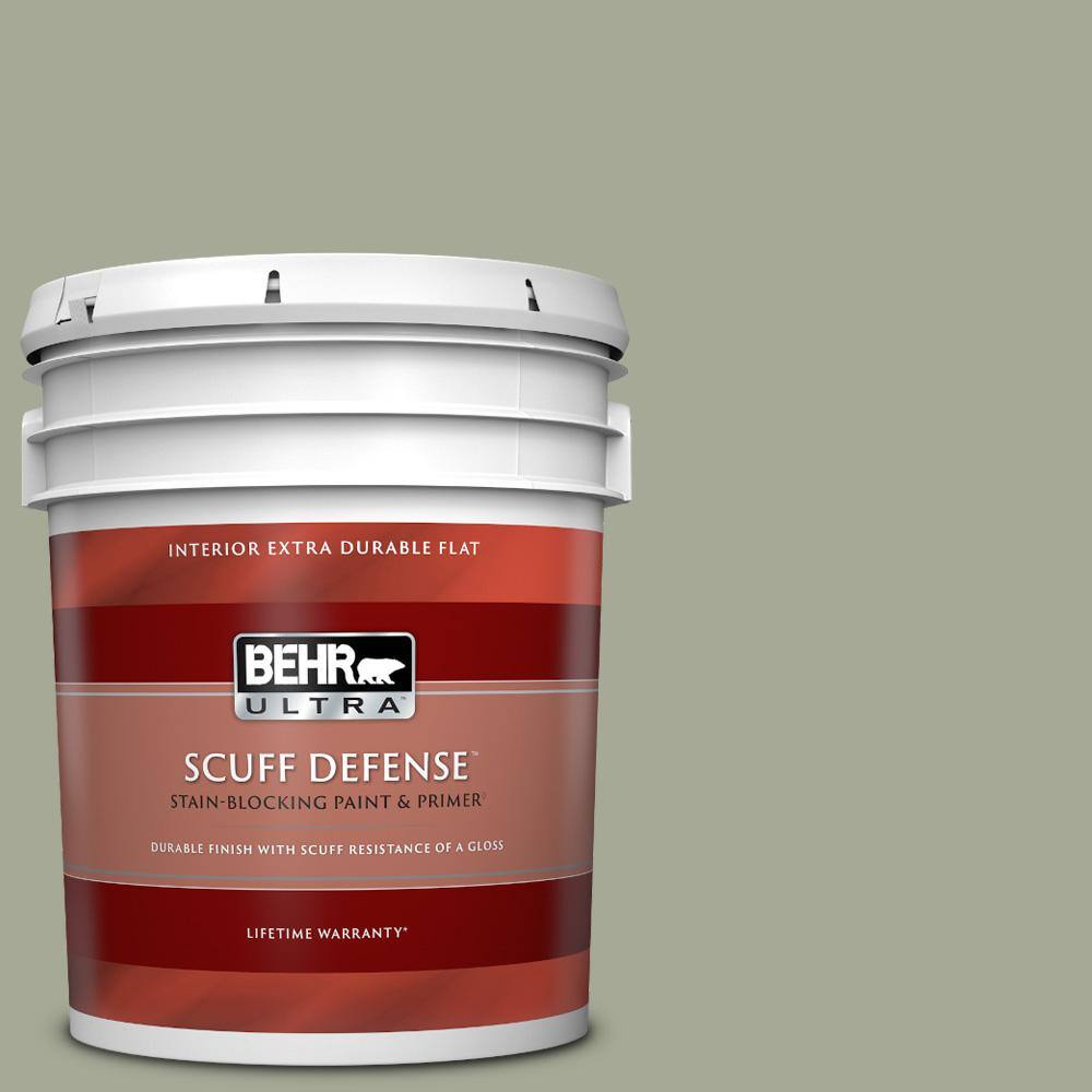 BEHR ULTRA 5 gal. #PPU10-16 Simply Sage Extra Durable Flat Interior ...
