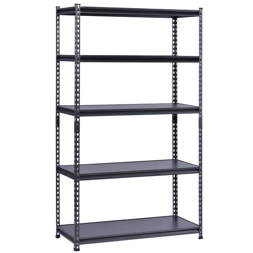 HDX 5-Tier Steel Laminate Garage Storage Shelving unit, Silver Vein (48 ...