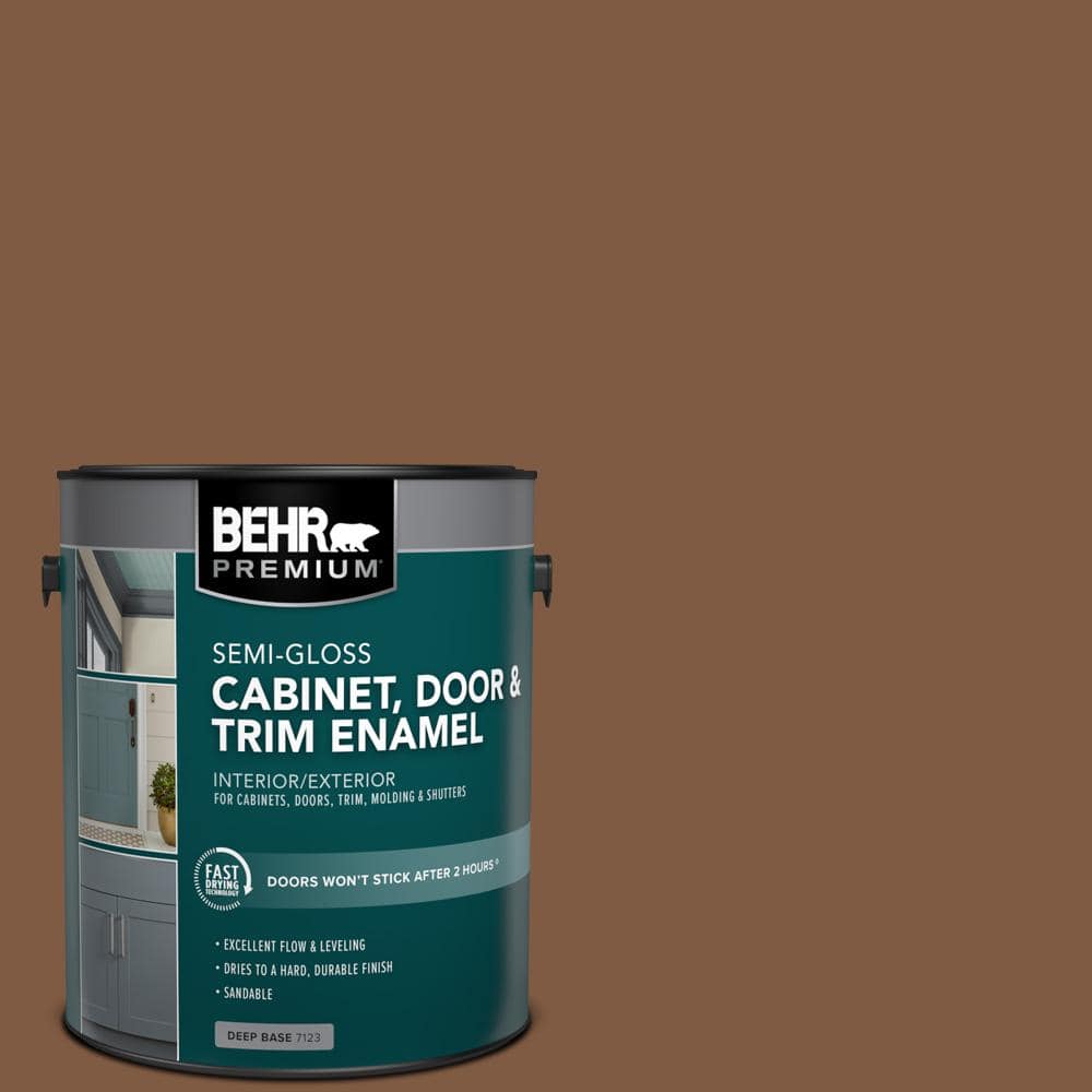BEHR PREMIUM 1 gal. #SC-110 Chestnut Semi-Gloss Enamel Interior ...